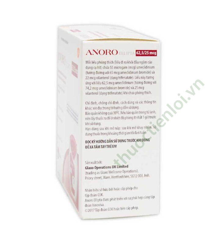 Anoro Ellipta 62,5/25Mcg GSK 30 liều - Thuốc Tiện Lợi