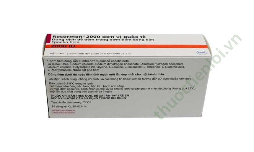Recormon 2000IU Inj H/6 bơm tiêm - Thuốc Tiện Lợi