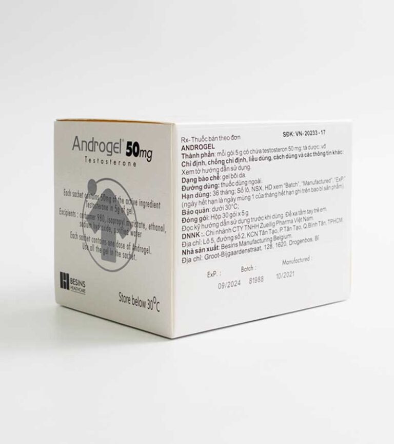 Androgel 50Mg hộp 30 gói - Thuốc Tiện Lợi