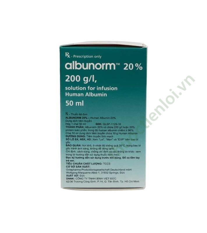 Albunorm( Human Albumin) 20% 50ML - Thuốc Tiện Lợi
