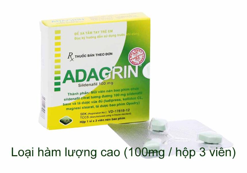 Adagrin Sildenafil 100Mg – ICA (h/3v) - Thuốc Tiện Lợi