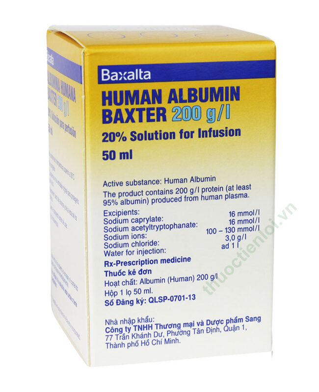 Albumin Human 50ML 20% (Baxter) (c/50ml) - Thuốc Tiện Lợi