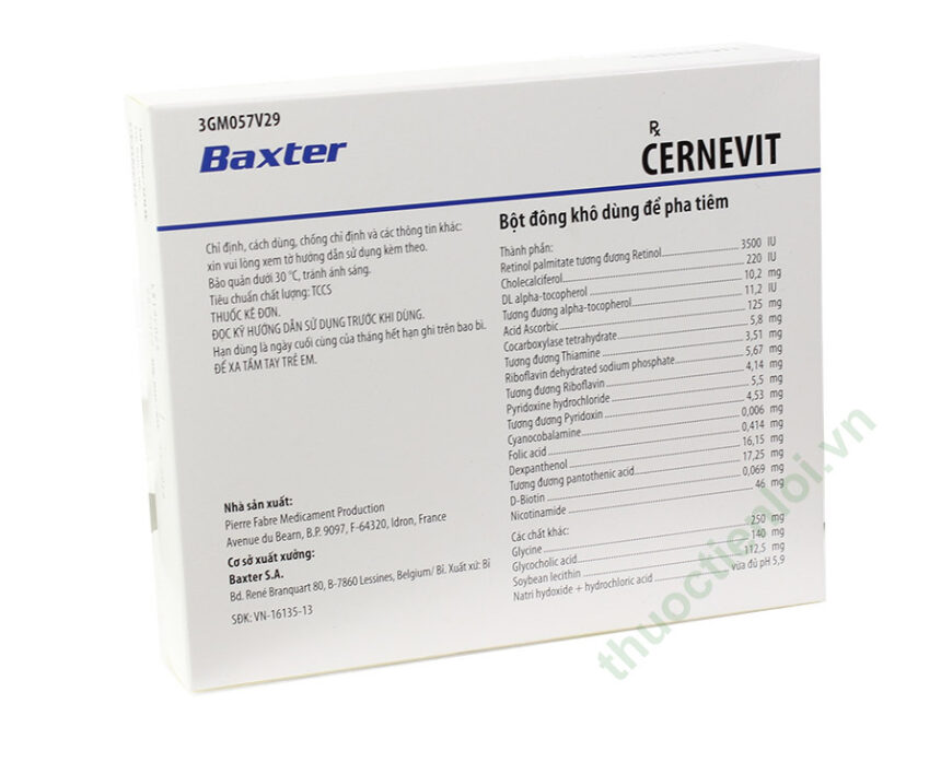 Cernevit Baxter (h/10 lọ) - Thuốc Tiện Lợi