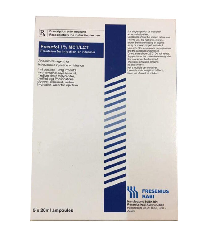Fresofol 1% MCT/LCT Inj 20ML 5S Fresenius Kabi - Thuốc Tiện Lợi
