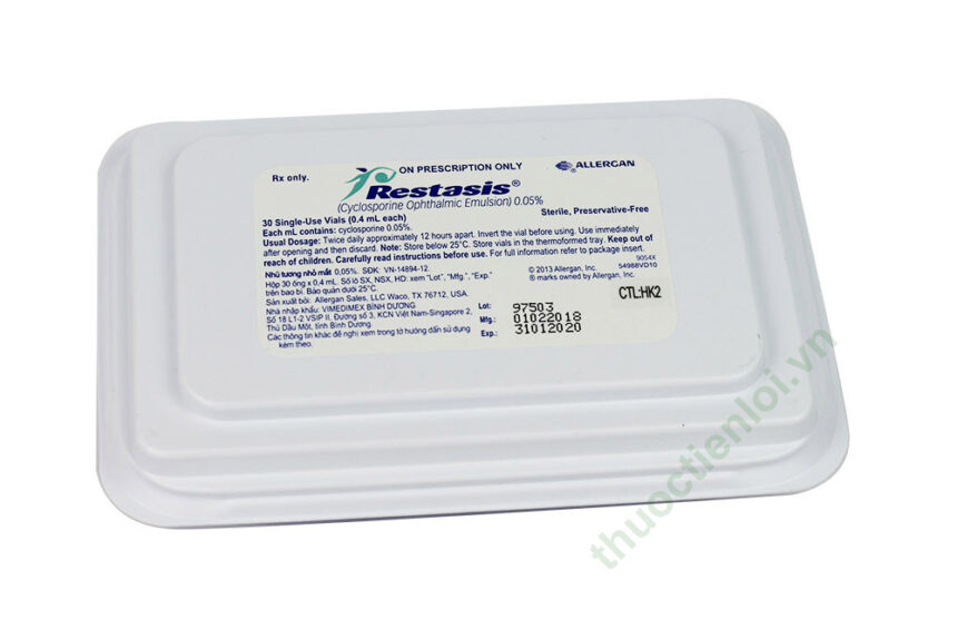 Restasis 0.05% 30 X 0.4ML (Tray) - Thuốc Tiện Lợi