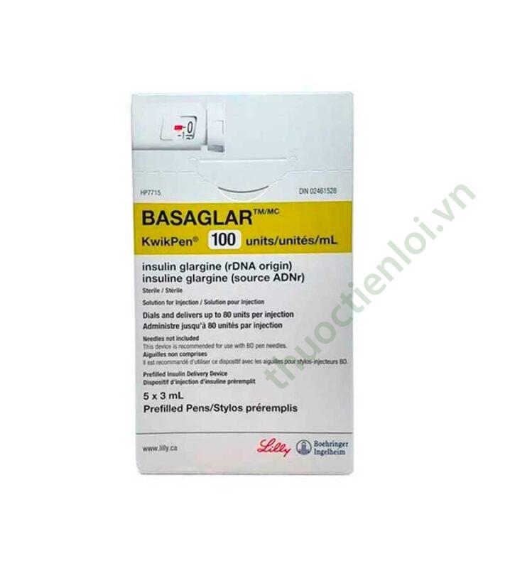 BASAGLAR KwikPen 100U/mL 5x3mL Lilly - Thuốc Tiện Lợi